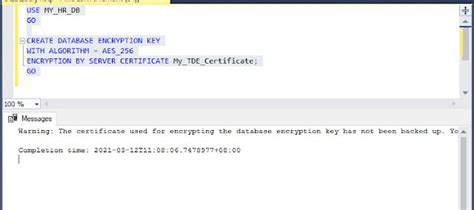 Hemant S SQL Server DBA Blog Setting Up Transparent Data Encryption