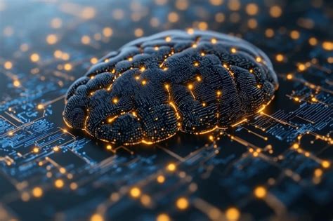 A Digital Representation Of A Brain On A Circuit Board Symbolizing Ai And Technology Premium