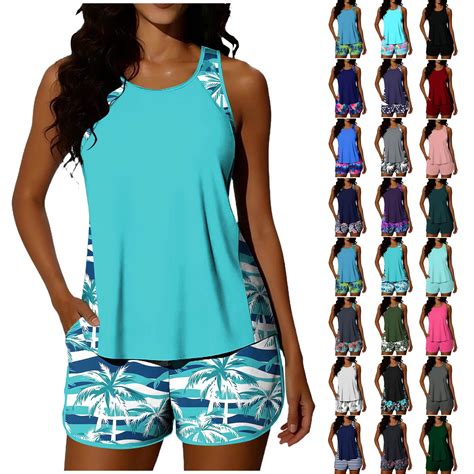 Agkizg Blouson Tankini Swimsuits For Two Piece Bathing Suits Hawaiian