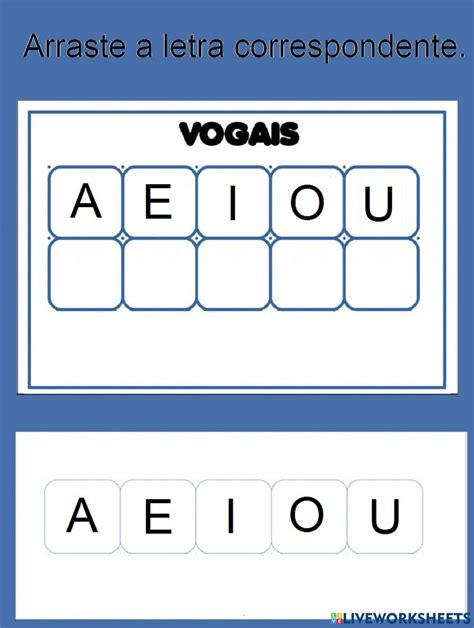 Pareamento De Vogais Worksheet