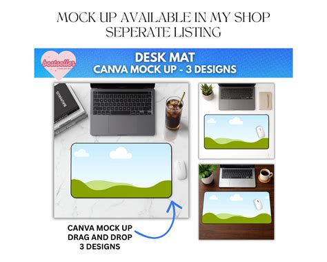 Desk Mat Size Chart Editable Canva Template Drag And Drop Mockup Desk Mat Size Mockup Desk