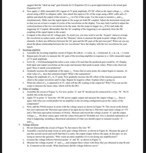 Laboratory Work 1 Set Up Op Circuit A Neat And Chegg Com