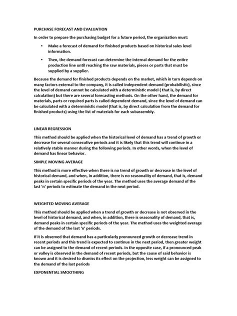 Topic 9 Forecasting And Purchase Evaluation Pdf Forecasting Moving Average