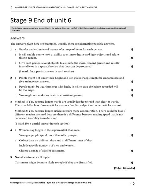 Unit 6 End Of Unit Test Answers Pdf Cognitive Science Cognition