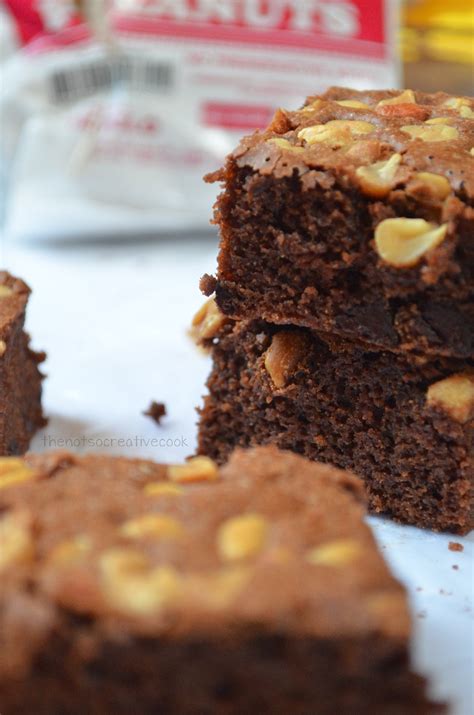 Cakey Brownies With Peanuts The Not So Creative Cook