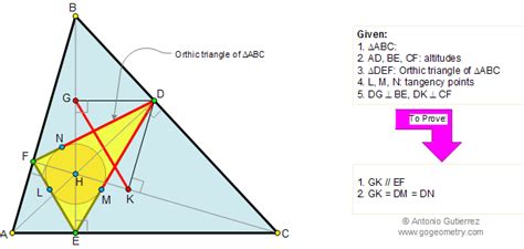 Geometry Classes Problem 135 Orthic Triangle Altitude Perpendicular Parallel Math Teacher