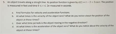 solved 5 an object travels along a straight line its