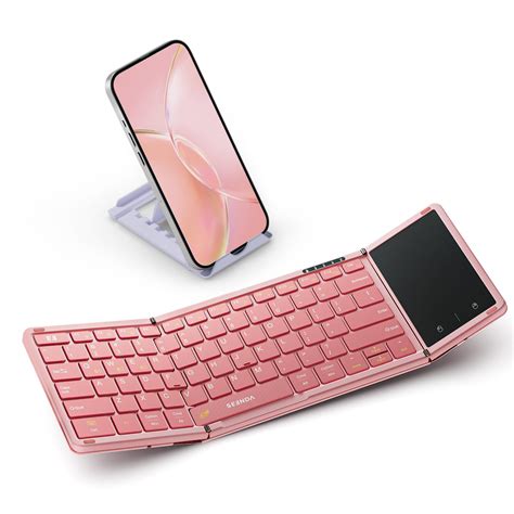 Amazon Com Foldable Bluetooth Keyboard With Touchpad Folding Wireless Keyboard With Holder