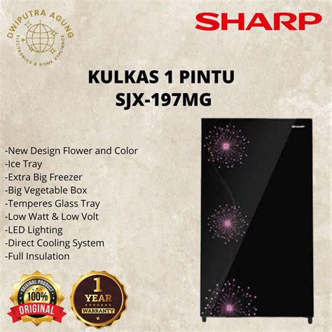 Jual Kulkas Sharp Sjx 197 Mg Lemari Es 1 Pintu Sjx197mg Sjx 197mg Shine