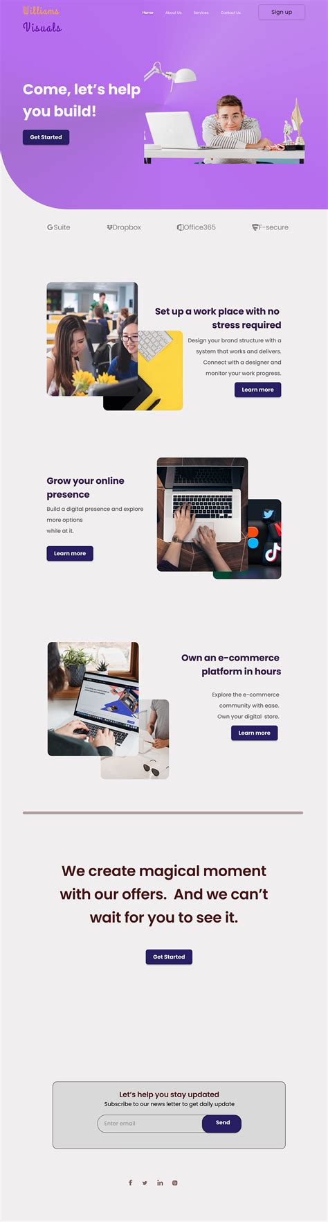 Landing Page For A Digital Website On Behance