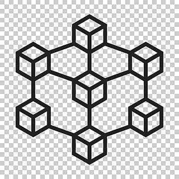 Flat Vector Blockchain Icon With Cryptography Cube On Transparent Background Vector Lock Chain