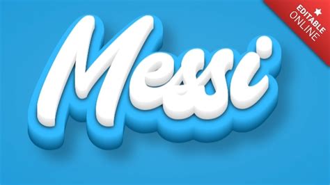 Messi Blue 3d Text Effect Generator