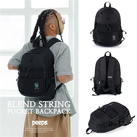 [peeps] Blend String Pocket Backpack 2 Color Shopee Singapore