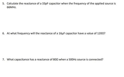 Solved Calculate The Reactance Of A PF Capacitor When Chegg