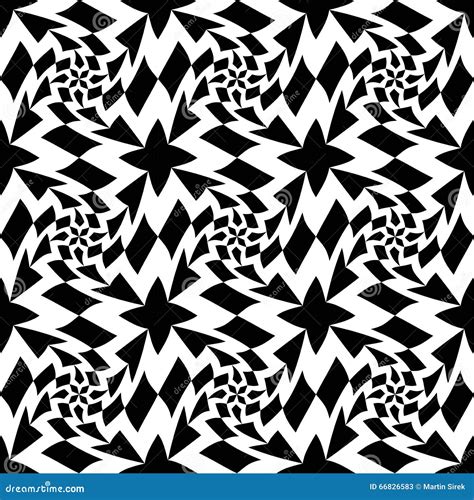 Vector Modern Seamless Geometry Pattern Trippy Black And White