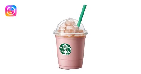 Light Pink Starbucks Ice Coffee With Ice Cubes Emoji Ai Emoji Generator