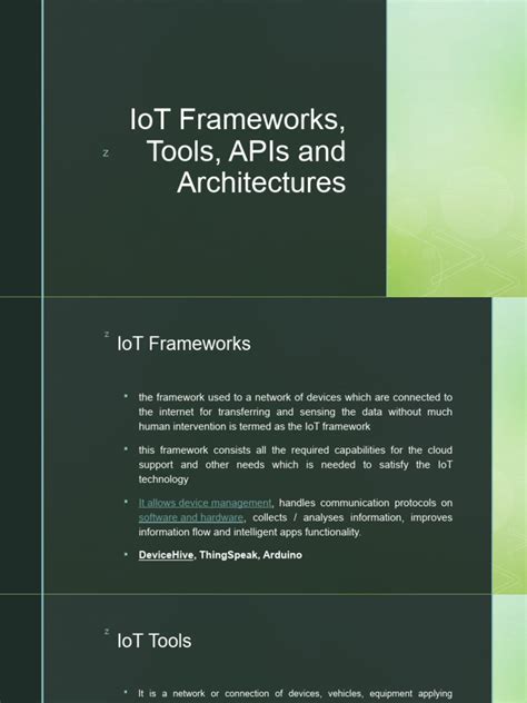 Iot Frameworks Tools Apis And Architectures Download Free Pdf