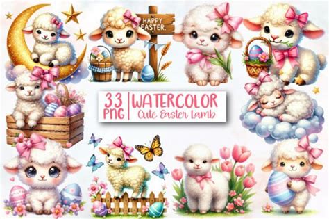 Cute Easter Lamb Clipart Graphic By Designworld · Creative Fabrica