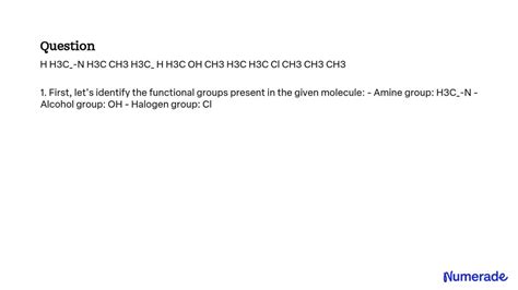 Solved H H3c N H3c Ch3 H3c H H3c Oh Ch3 H3c H3c Cl Ch3 Ch3 Ch3