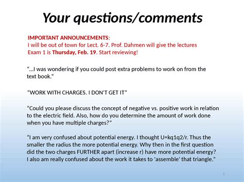 Electric Potential Energy And Work Lecture Slides Phys 102 Docsity