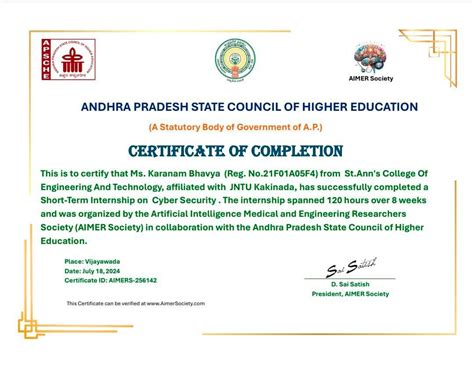 Im Very Excited To Share My Internship Certificate From Aimers
