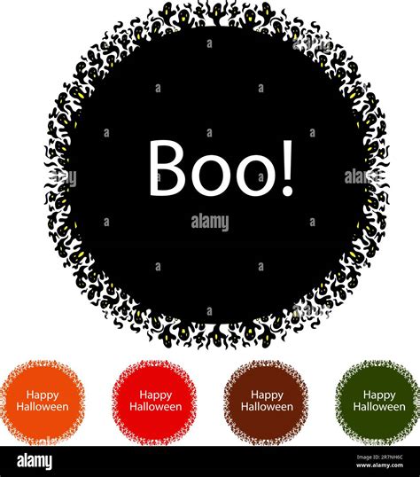 An Image Of Halloween Ghost Circle Icons Stock Vector Image And Art Alamy