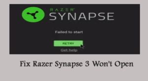 Razer Synapse Won T Open Failed To Start Windows