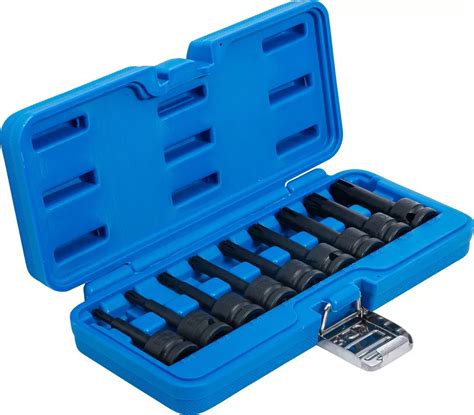 Bgs Technic Impact Bit Socket Set 12 5 Mm 1 2 Drive Spline For Ribe M5 M14 9 Pcs