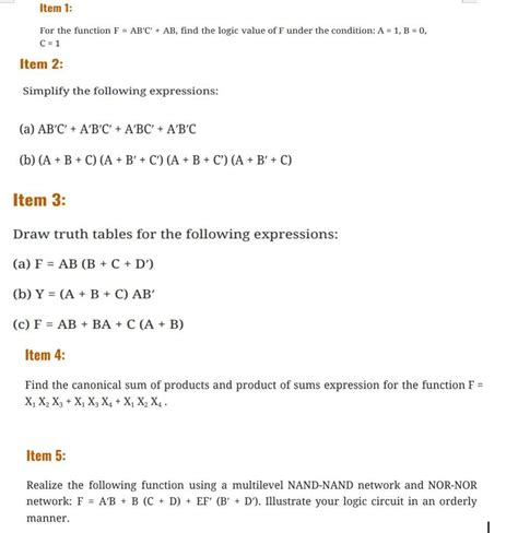 solved item 1 for the function f ab c ab find the