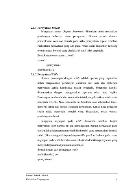 Solution Laporan Pemrograman Dan Dasar Komputer Struktur Perulangan