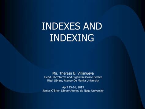Ppt Indexes And Indexing Powerpoint Presentation Free Download Id