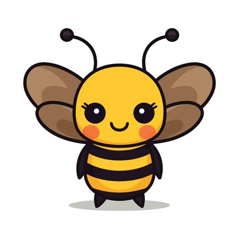 Simple Kawaii Bee Clipart White Background 24124483 Vector Art At Vecteezy