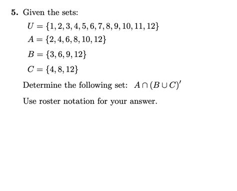 Solved Given The Sets Chegg Com