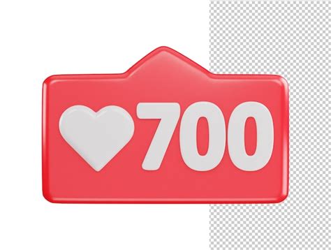 Premium Psd 700 Social Media Love React Icon 3d Rendering Vector
