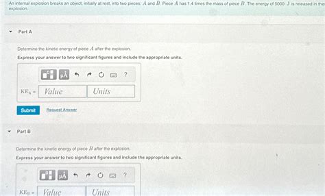Solved An Internal Explosion Breaks An Object Initially At Chegg