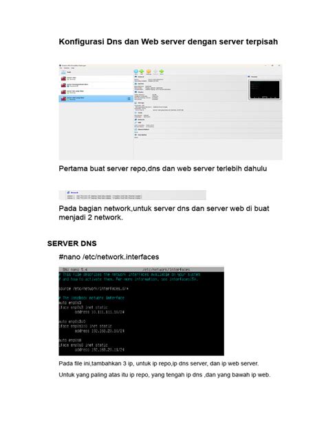 Konfigurasi Dns Dan Web Server Dengan Server Terpisah Pdf