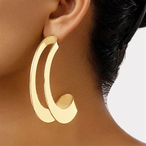 Bold Gold Statement Oversized Hoop Earrings Fashion On Luulla