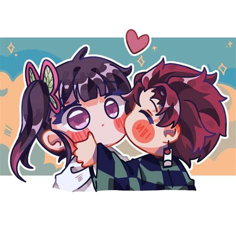 Tanjiro Kamado And Kanao Tsuyuri 🎴🦋 Anime Cute Drawings Anime Demon