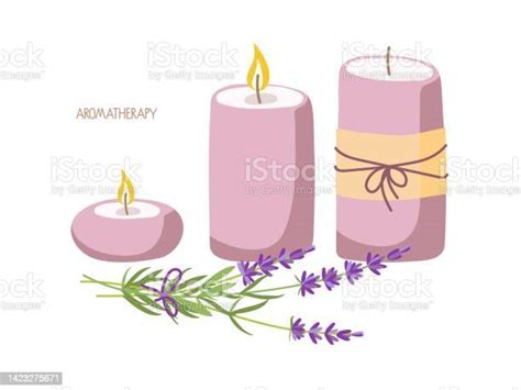 라벤더 식물이있는 향기로운 양초 벡터 캔들 컬렉션 왁스 굽기 멸종 된 양초 휴식과 스파를위한 왁스 양초 아늑한 홈 액세서리 하이지 홈 장식 아로마 테라피 캔들 휴식 0명에