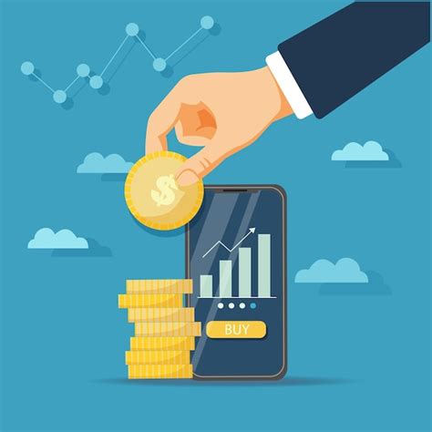 Premium Vector Business Growth Chart On Mobile Phone And Hand Holding
