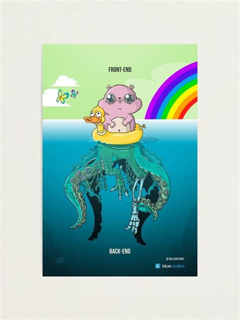 Frontend Vs Backend Photographic Print For Sale By Bluecoders