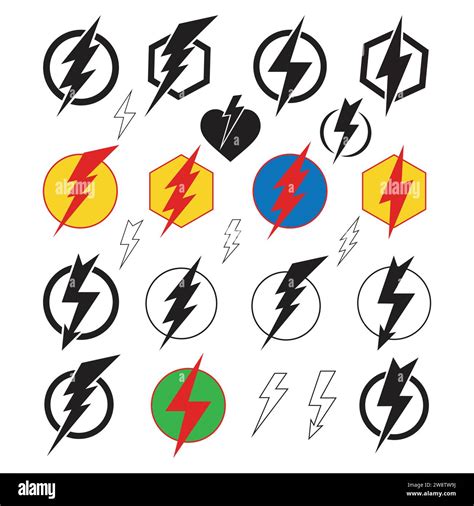 Lightning Bolt Lightning Vector Thunder Lightning Bolt Bundle Stock