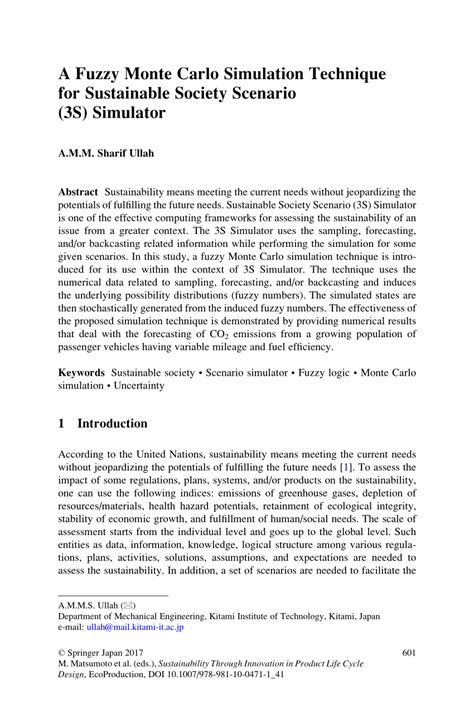 Pdf A Fuzzy Monte Carlo Simulation Technique For Sustainable Society
