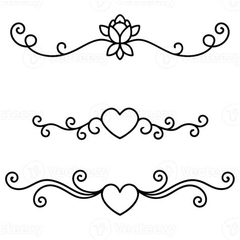 A Set Of Decorative Scroll Frames With Hearts 51478821 Png