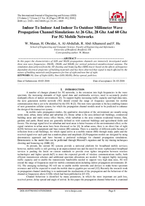 pdf indoor to indoor and indoor to outdoor millimeter wave