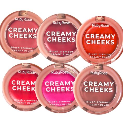 Blush Cremoso Creamy Cheeks Ruby Rose Produtos De Maquiagem Shopee Brasil