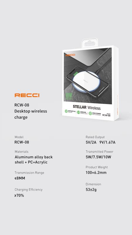 Recci Rcw W Quick Charging Wireless Charger Wireless Charger Iphone Wireless Charger