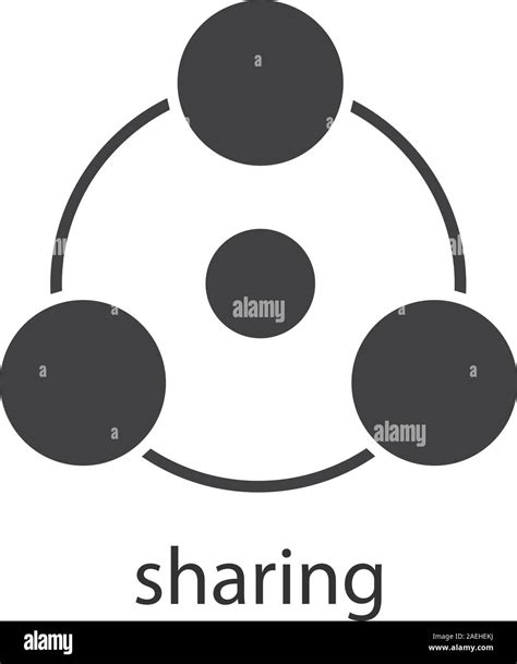 Sharing glyph icon. Silhouette symbol. Sharing abstract metaphor. Negative space. Vector ...