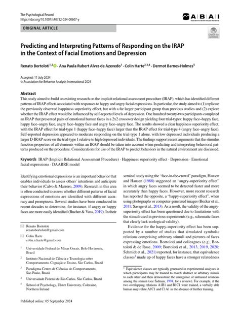 predicting and interpreting patterns of responding on the irap in the