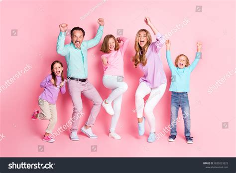 Full Length Photo Ecstatic Dad Mom Stock Photo Shutterstock